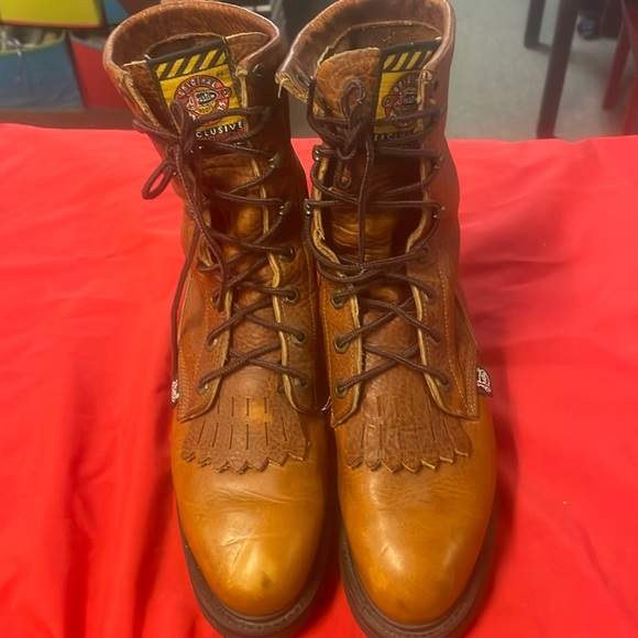 Justin Boots | Shoes | Original Lace Up Justin Copper Womens Work Boot ...